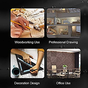 12 Inch Triangle Ruler, Aluminum Square Ruler Carpenter Layout Tool, Woodworking Metal Square Ruler