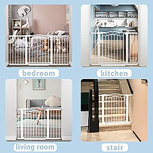 Walk Through Narrow or Wide Baby Gate for Kids or Pets - Pressure Mount Dog Gates for Stairs and Doorways The House -Metal Pet Gate Wide 35.04"-37.80"