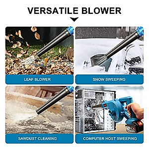 Cordless Leaf Blower, GOWAACHO 21V 2-in-1 Electric Handheld Sweeper/Vacuum with 2*4.0Ah Rechargeable Battery & Charger for Blowing Leaf, Cleaning Dust, Car, Computer Host, Small Trash