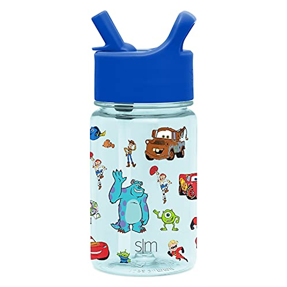 Simple Modern Disney Kids Water Bottle Plastic BPA-Free Tritan Cup with Leak Proof Straw Lid | Reusable and Durable for Toddlers, Boys, Girls | Summit Collection | 12oz, Pixar Pals