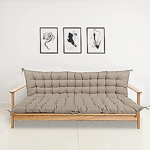 Stonehomy 2-3 Seater Swing Replacement Cushions, Water-Resistant Thick Swing Cushions with Backrest and Non-Slip Ties for Patio Garden Furniture, 60x40 Inches