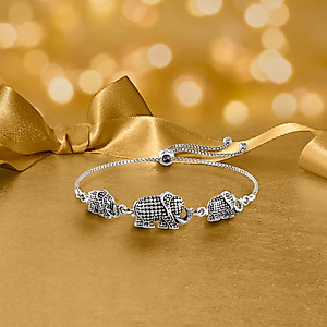 Ross-Simons Sterling Silver Bali-Style Elephant Trio Bolo Bracelet