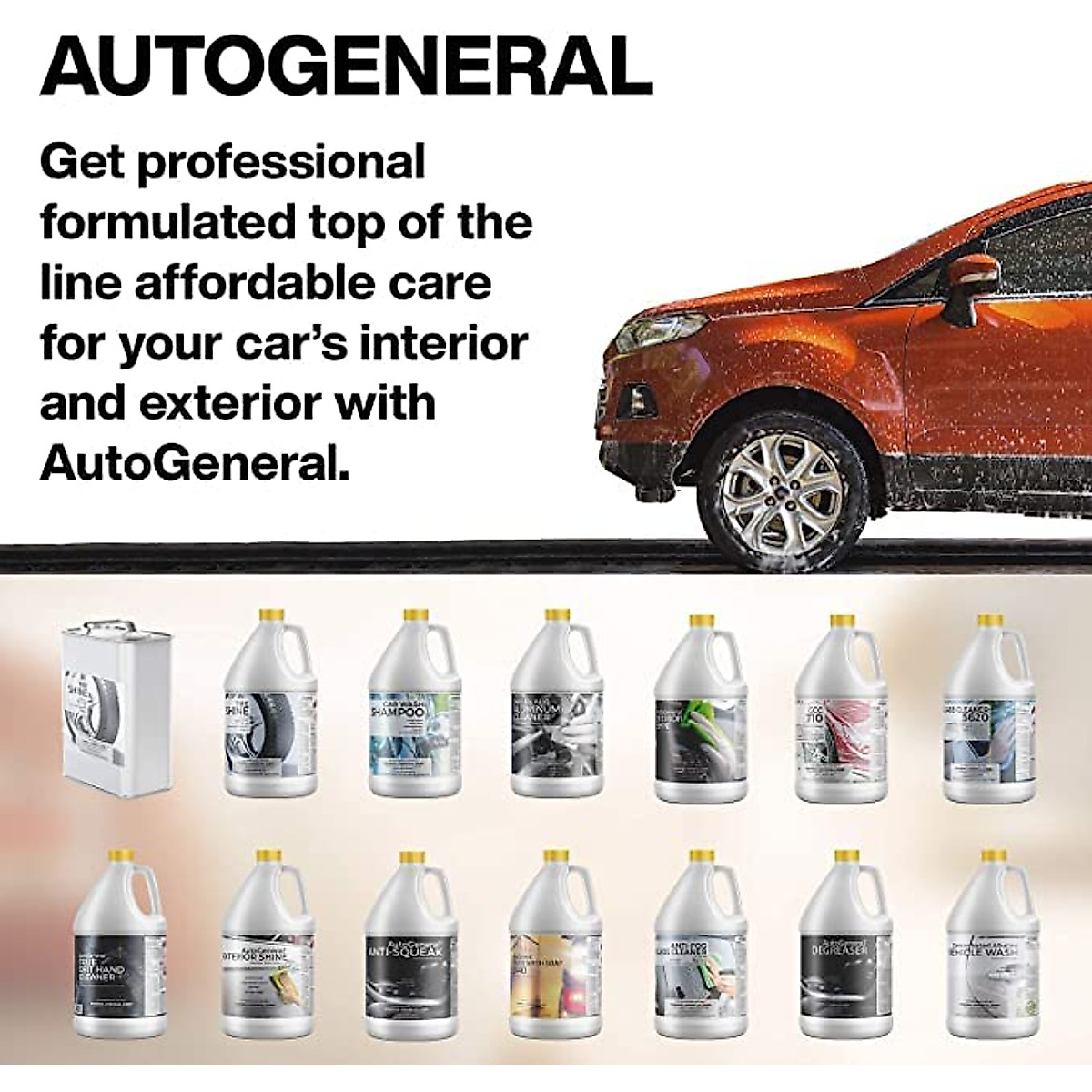 AutoGeneral Car Wash Shampoo - Concentrated Automotive Shampoo for Efficient Deep Clean & Shine of Car Exterior - Pre-Wax Wash For Auto Detailing - Foaming Soap - pH Balanced & Low VOC - 55 Gallon