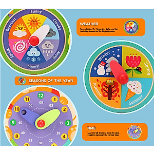 Montessori Mama Montessori Toys for Toddlers Learning Clock | Preschool Learning Educational Toys for 3 Year Old + | Kids Calendar & Teaching Clock | Learning & Educational Toys for 4 Year Old