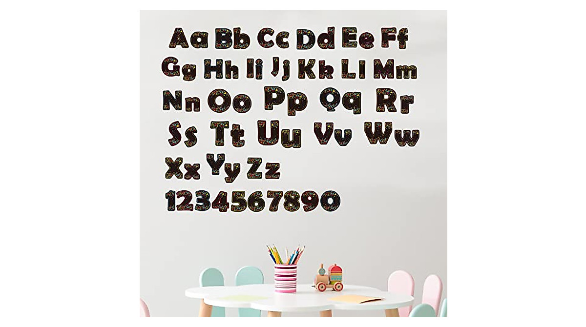 76 Pcs Letters Combo Pack Classroom Black Alphabet Letters Numbers ...