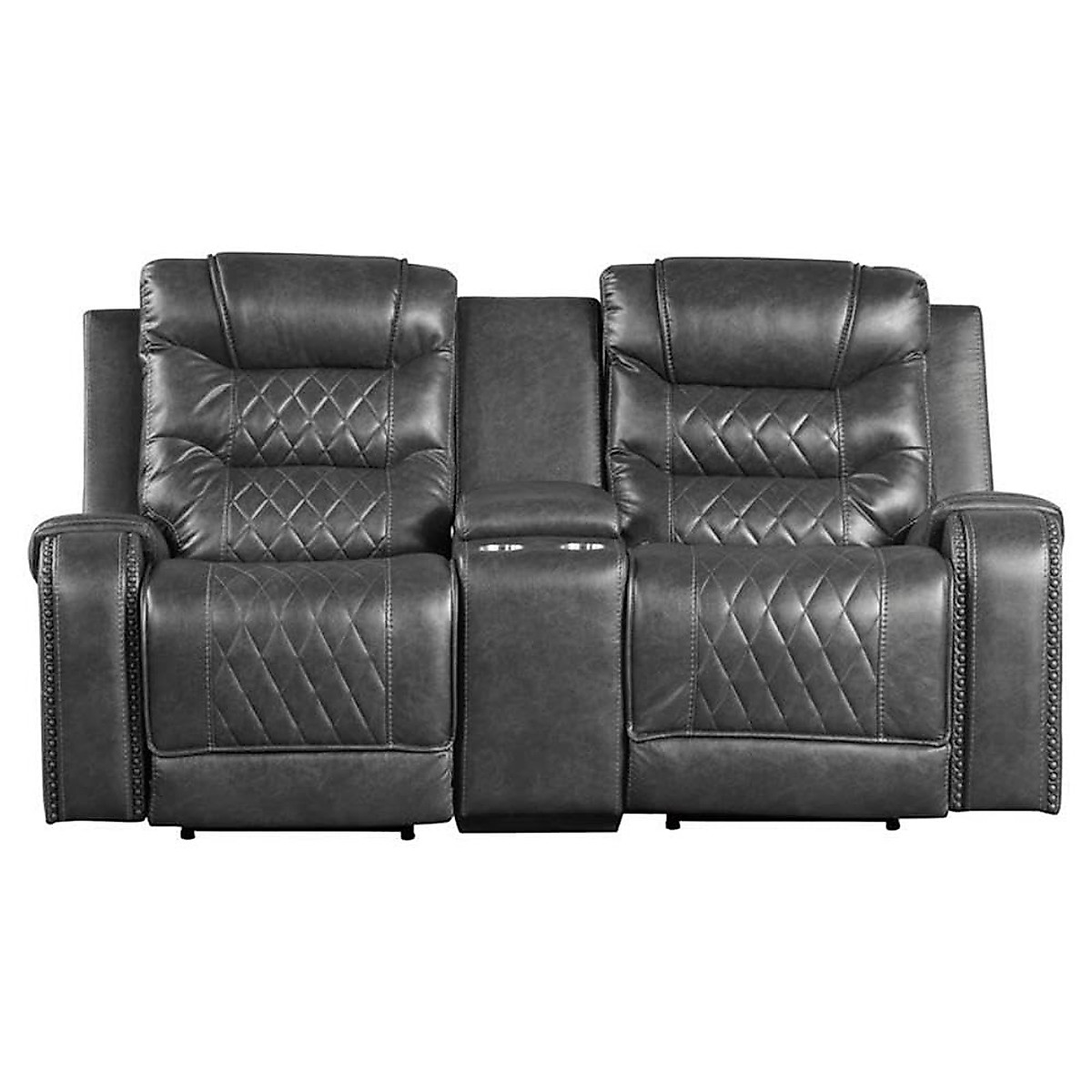 Lexicon Derringer Wall Hugger Power Double Reclining Loveseat, Gray
