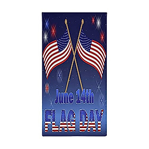 xigua 2PCS Polyester Hand Towels Soft and Absorbent for Hotel Spa Beach Bathroom Fingertip Towel,Flag Day Beautiful Text and Fireworks