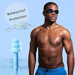 ANBOW Soft Ear Plugs for Sleeping Noise Cancelling. Ear Plugs for Swimming, Concerts, Travel, Work, Snoring & Concentration. Reusable Silicone Earplugs with Adjustable Size. 3 Pairs + Travel Pouch