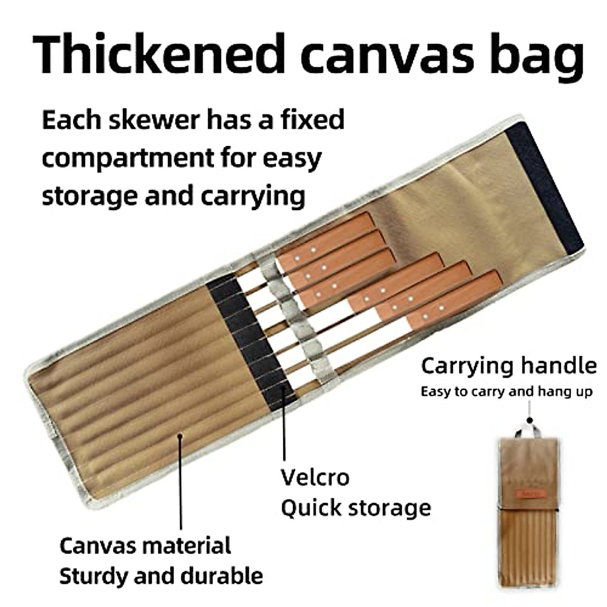 KAOROU Kabob Skewers 23 Inch Long,1 Inch Wide Heavy Duty Stainless Steel with Wood Handle， Perfect for Koobideh Kebab Persian/Brazilian Style Chicken Shrimp Kebab,Set of 7 with Bag