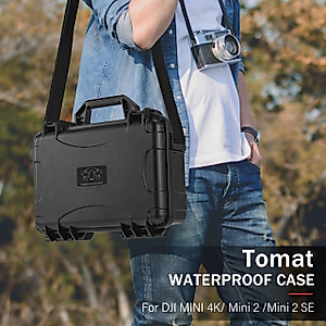 Tomat Mini 4K Case Waterproof Hard Carrying Case for DJI MINI 4K/Mini 2 /Mini 2 SE Fly More Combo Accessories
