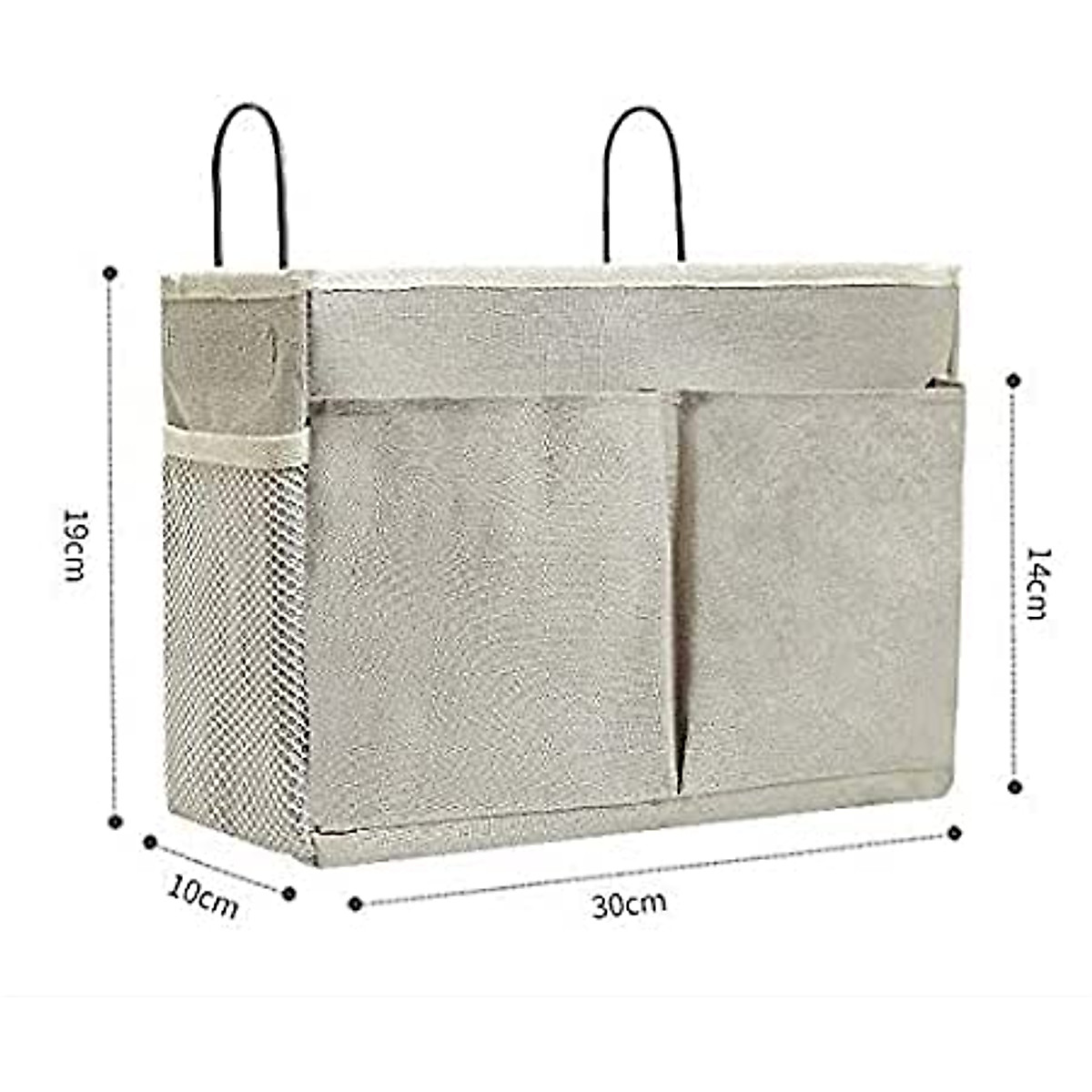 2 Pieces bedside shelf for bed college dorm Hanging Organizer for Bunk and Hospital Beds,Dorm Rooms Bed Rails,Can be Placed Glasses,Books,Mobile (Strip spinning + plaid)