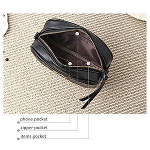 H HANBELLA - A FASHION TRENDY COLLECTION. FOREVER. - Womens and Girls Black Crossbody Bag Quilted Leather Pocketbook Handbag - Teen Girls Shoulder Purses Cute Satchel