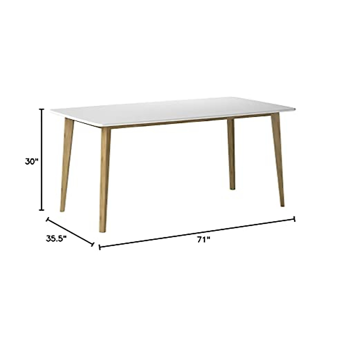 Modway Stratum 71" Mid-Century Modern Kitchen and Dining Room Table in White