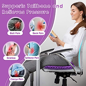 Enhanced Full Gel Seat Cushion for Sitting - Hip, Coccyx, Sciatica, Pressure Sores Tailbone Pain Relief Pad, Seat Cushion for Car, Wheelchair, Desk, Stadium - Office Cushion for Pressure Relief
