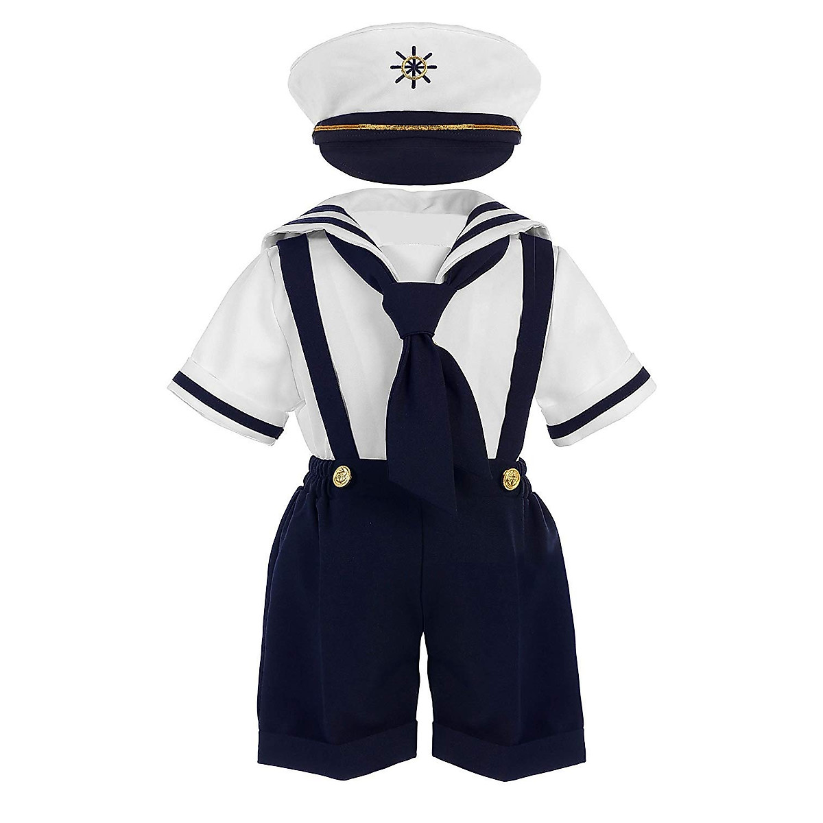 iGirlDress Baby Toddler Boys Nautical Sailor Outfit Short Suit 4 Piece Set 18mos Navy