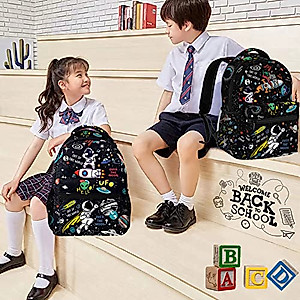 HONGHONGKANG Space Astronauts Backpack for Men Boys Waterproof Adjustable Strap Travel Laptop Backpack with Side Pockets,One Size