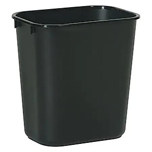 MDMprint 3 gal. LLDPE Rectangular Wastebasket, Black