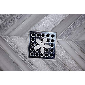 DrainWig Shower Drain Hair Catcher, Disposable Drain Protector, Flower, 2 Pack