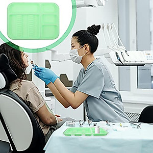 Healifty Instrument Tray Dental Dentist Instrument Tray Autoclavable Tray Plastic Tray Divided Separate Tray Light Green