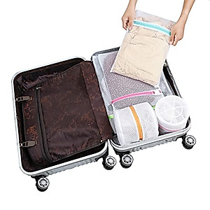 BAGAIL Set of 3 Honeycomb Mesh Laundry Bags for Blouse,Hosiery,Stocking,Underwear, Lingerie with Zipper Lock,Premium Laundry Bags for Travel Storage Organization(3 Set)