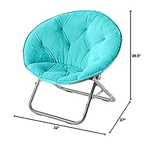 Urban Shop Faux Fur Saucer Chair, Aqua Blue