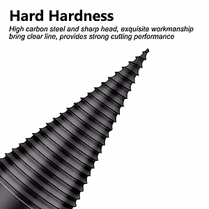 Aceart Firewood Log Drill Bit, 5Pcs Removable Wood Splitter Screw with Round + Hex + Square Shank, 32MM Heavy Duty Drill Screw Cone Driver for Hand Drill Stick