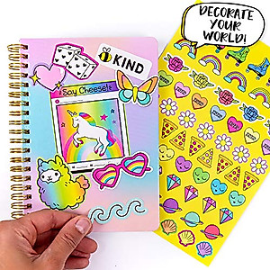 Just My Style 1500+ Stickers, Kawaii Y2K Sticker Book with Positivity Quotes, Sweet Treats, Unicorns, Fun Craft Stickers, for Girls Kids Teens Adults
