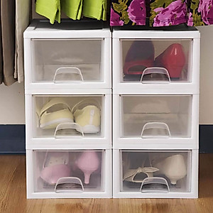 Sterilite 24-Pack Plastic Storage Drawers, Stackable Drawer Organizer Bins, Clear, 6 Qt