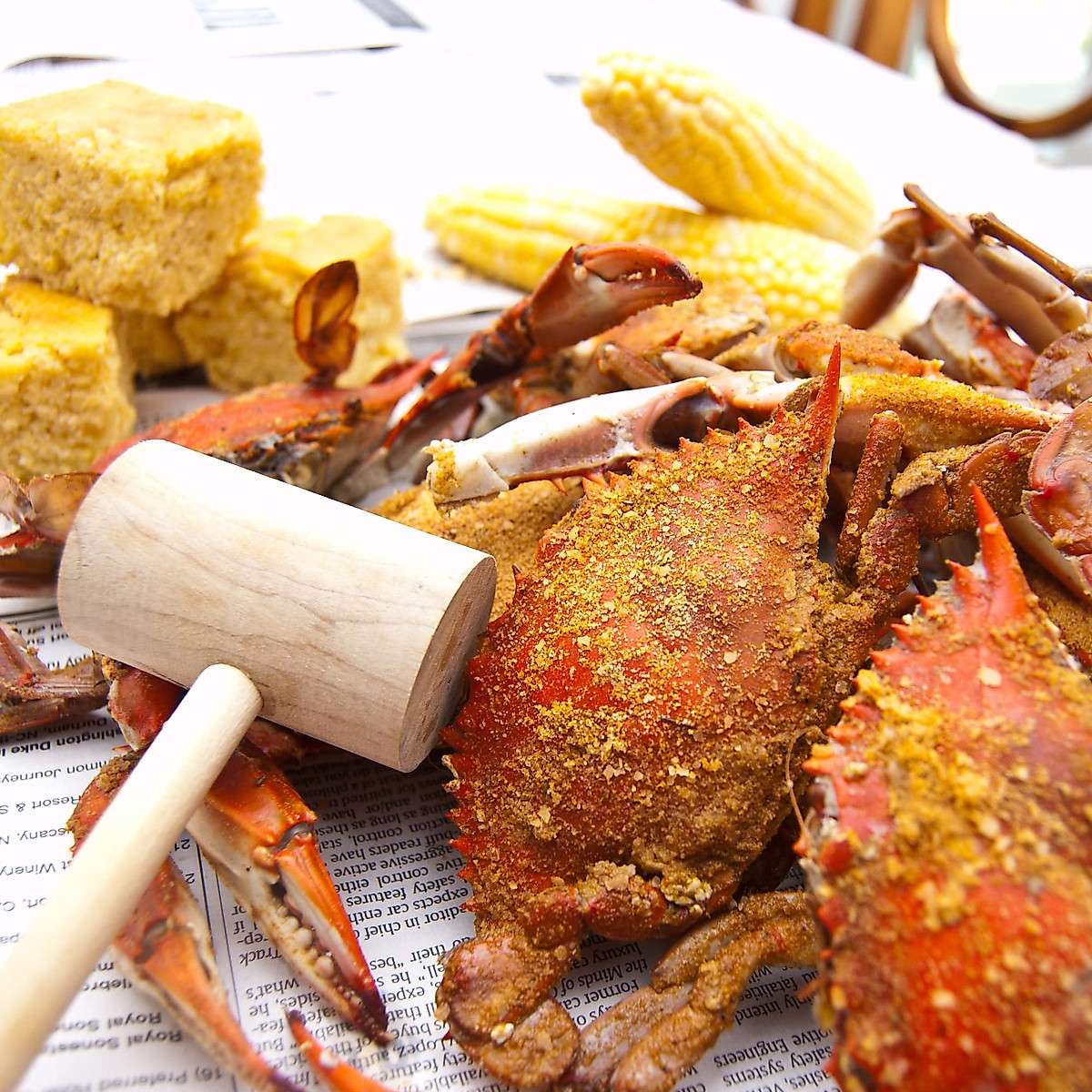 Maine Man Seafood Crab Mallets, Natural Hardwood, 7.75-Inches, Set of 4