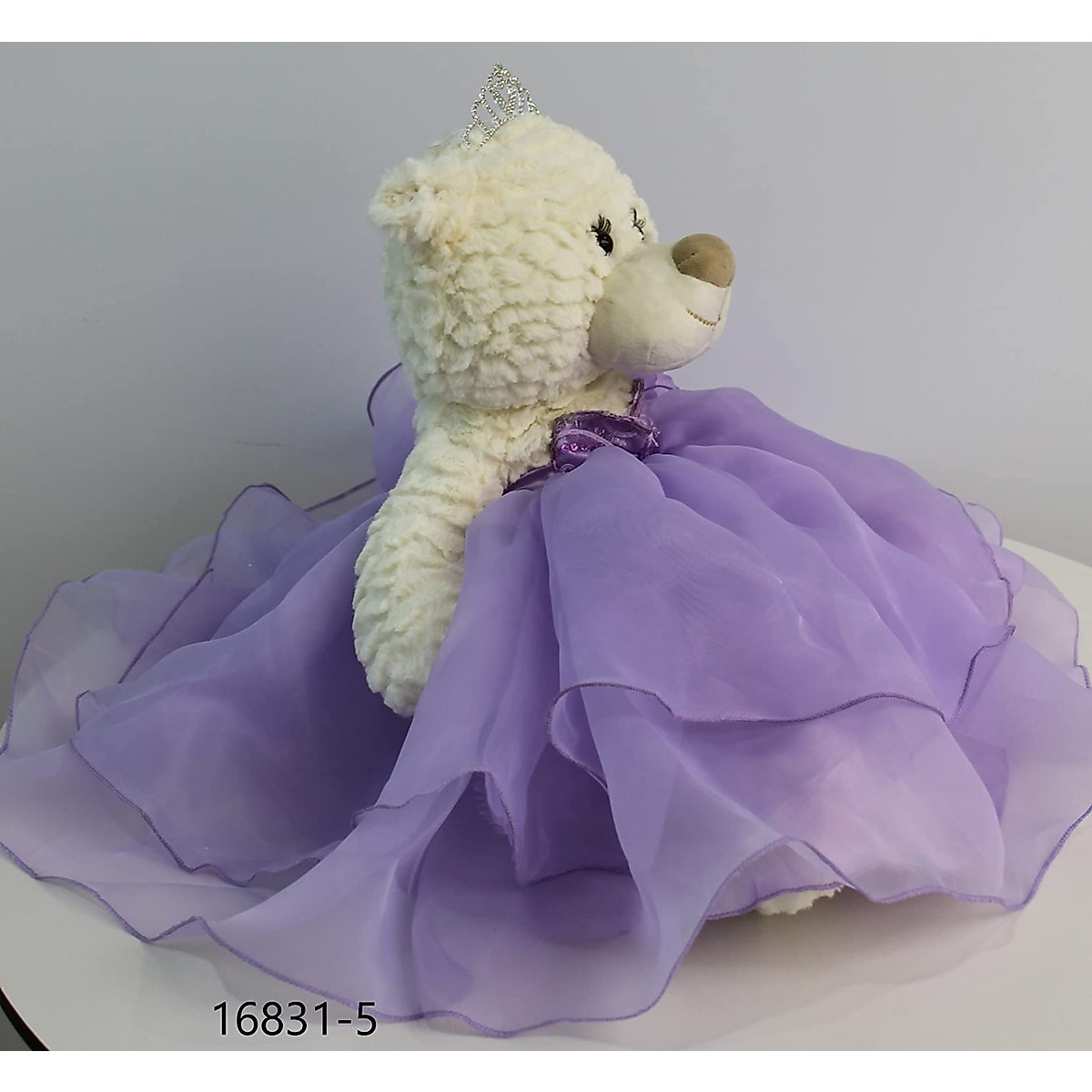 KINNEX 20" Quince Anos Teddy Bear in Lavender Dress - Collectible Last Doll Centerpiece (B16831-5)