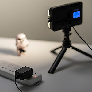 6.5ft Cable 12V 2A Power Supply with 90 Degree Angle, 12V/2A 24W Wall Plug AC Adapter 5.5mm x 2.1mm for LED Light Panel VILTROX L116T L162T L132T YN300 Led Light Strip Camera Monitor Router