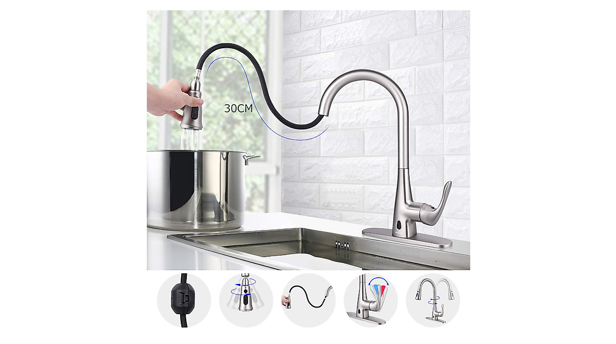 Touchless Kitchen Faucet - Smart Dual Sensor Design