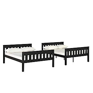 Dorel Living Moon Full over Full Bunk Bed with USB Port, Black