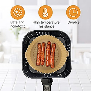 Air Fryer Silicone Pot, Air fryer liners,air fryer accessories,Easy to clean,air fryer parchment paper can be used on both sides,Unique stripe distribution increases baking effect by 10%(2PCS)