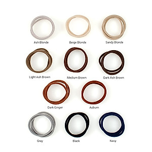 Heliums Seamless Hair Ties - Sandy Blonde - Skinny 6mm No Damage Ponytail Holders, 1.75 Inch, Medium Hold for Thin to Normal Hair - 18 Pack