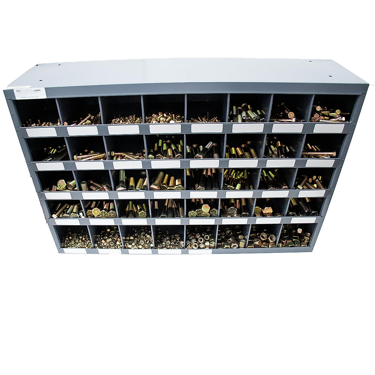 2510 Piece Grade 8 USS Coarse Thread Bolt (Hex Head Cap Screw), Nut, and Washer Assortment with 40 Hole Bin