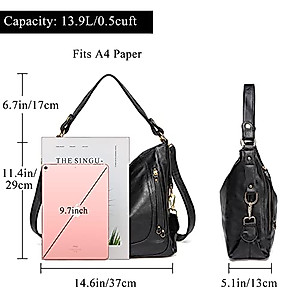 Kasqo Hobo Bags for Women,Large Ladies Purses and Handbags Vegan Leather Shoulder Bags Fashion Satchel Bag Tote Bags