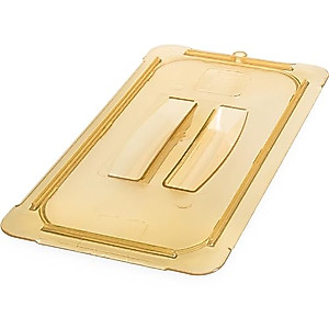 Carlisle FoodService Products Storplus 1/3 Size High Heat Food Pan Lid with Molded Handle for Catering, Buffets, Restaurants, High Heat Plastic, Amber