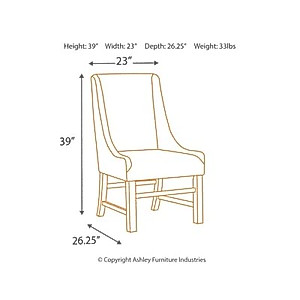 Signature Design by Ashley Sommerford Modern Farmhouse Upholstered 2 Piece Dining Chair Set, Brown