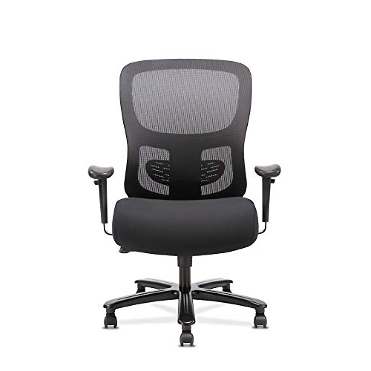 HON Sadie Big and Tall Office Chair Mesh Back Ergonomic Computer Desk Chair Heavy Duty 400 lb Max - Adjustable Arms, Lumbar Support, Comfortable Seat Cushion, 360 Swivel Rolling Wheels - Black