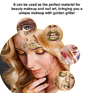 Serlium Edible Gold Leaf, Gold Leaf Cake Decoration Gold Flakes Food Gold Foil Decoration Baking Gold Foil Decor Chocolates Decor Gold Leaf Sheets for Cooking Dessert Decoration Crafts Makeup (2Pcs)