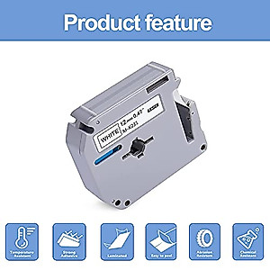 Compatible M-231 for Brother P-Touch M Tape 12mm 0.47" White M-K231 M231 MK231 M-231S for Brother PT-M95 PT65 PT70 PT90 PT80 PT85 Label Makers，6-Pack