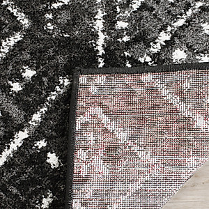 SAFAVIEH Adirondack Collection Area Rug - 10' x 14', Black & Silver, Moroccan Boho Distressed Design, Non-Shedding & Easy Care, Ideal for High Traffic Areas in Living Room, Bedroom (ADR111C)