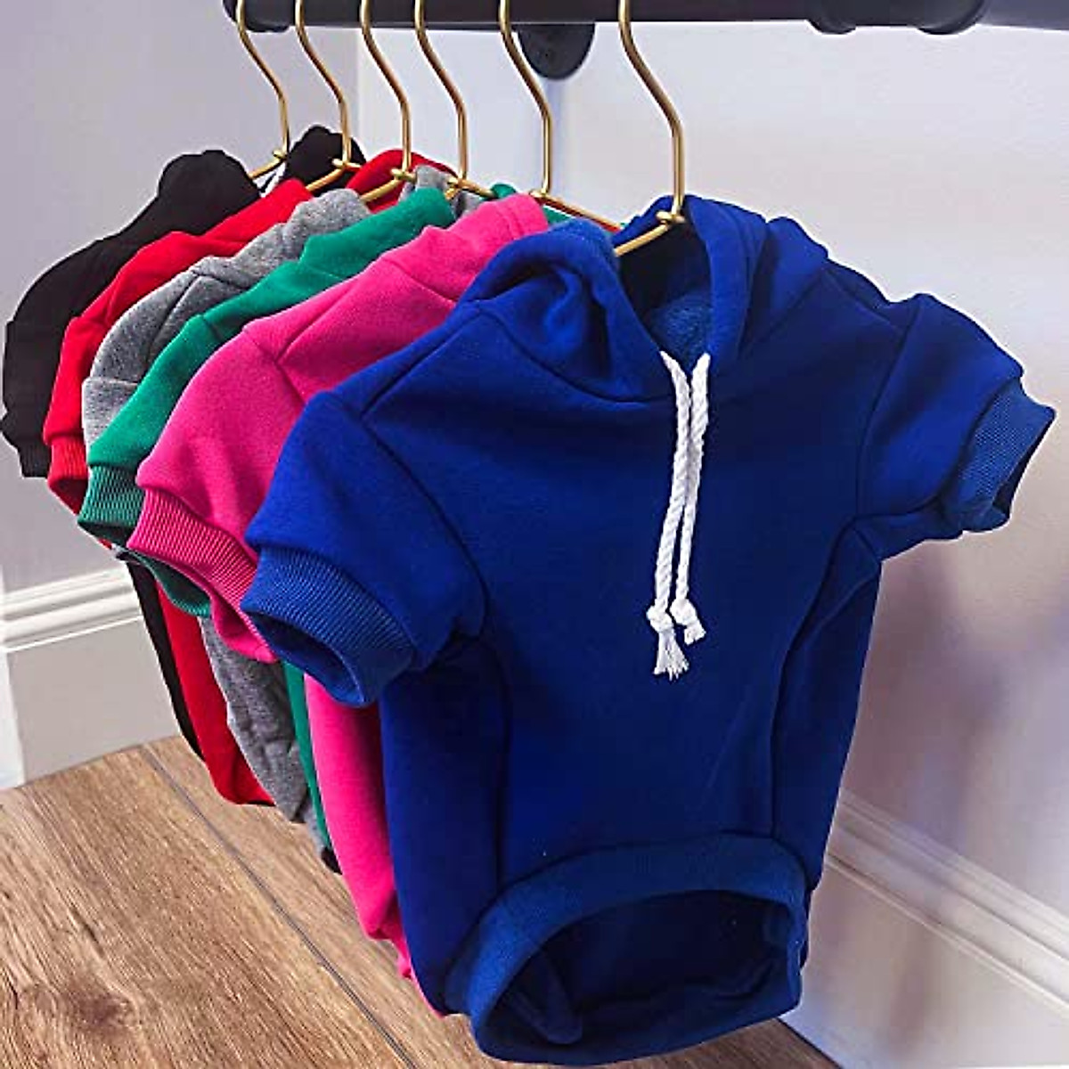 Stealing Hearts & Blasting Farts Valentine's Day Pullover Fleece Lined Dog Hoodie with Leash Hole (Red Hooded Sweatshirt)