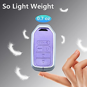 Yuebutor Aluminum Alloy Key Fob Cover Case Compatible with Honda Accord Civic Pilot CRV HRV CRZ Fit Odyssey Passport Jed Crider Crosstour Crider Spirior Accessories (Purple)