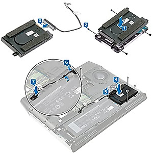 Deal4GO SATA Hard Drive Cable 2K51N 02K51N w/ 2.5" HDD Caddy Carrier 0J8J5W J8J5W Replacement for Dell Alienware Area 51M ALWA51M