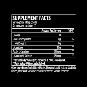 L-Carnitine 3000 Liquid | 3000 mg Carnitine Supplement | Zero Calorie Zero Sugar Keto Friendly for Men and Women – Great Tasting| 31 Servings (Patriot Pop, 16 fl. oz.)