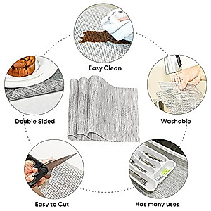 Placemats Placemats for Dining Table Gray Table Mats Set of 6 Easy to Clean Wipeable Washable Modern Outdoor Placemats for Dining Kitchen Table Indoor Valentine's Decorations