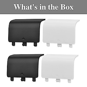 4 Pack Replacement Battery Cover Door Compatible with Xbox One, One S, One X Controller, Battery Back Shell Repair Part Compatible with Xbox Wireless Controller (Black, White)
