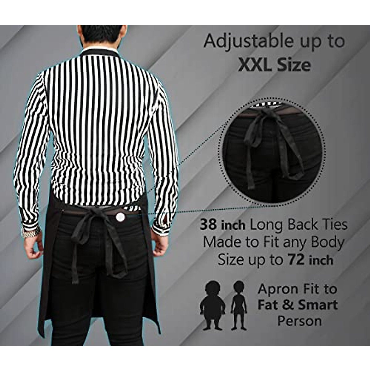 RUVANTI Professional Grade Durable Extra Large XXL Men/Women Aprons for Cooking BBQ Work Chef